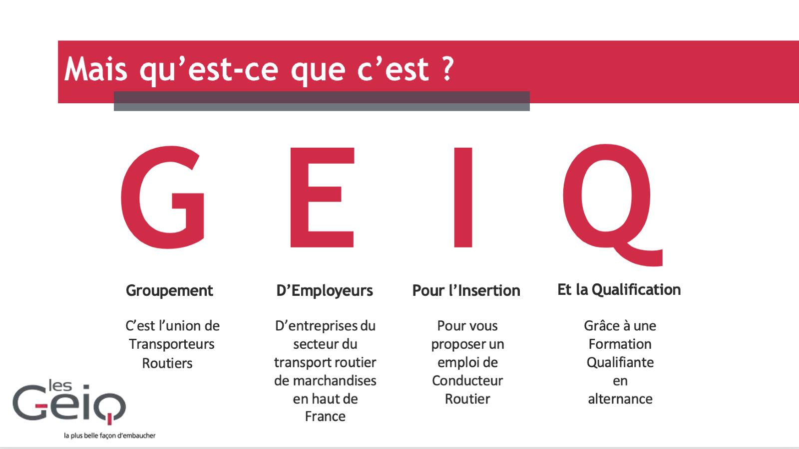 GEIQ TRM H2F - Insertion et formation métiers transport